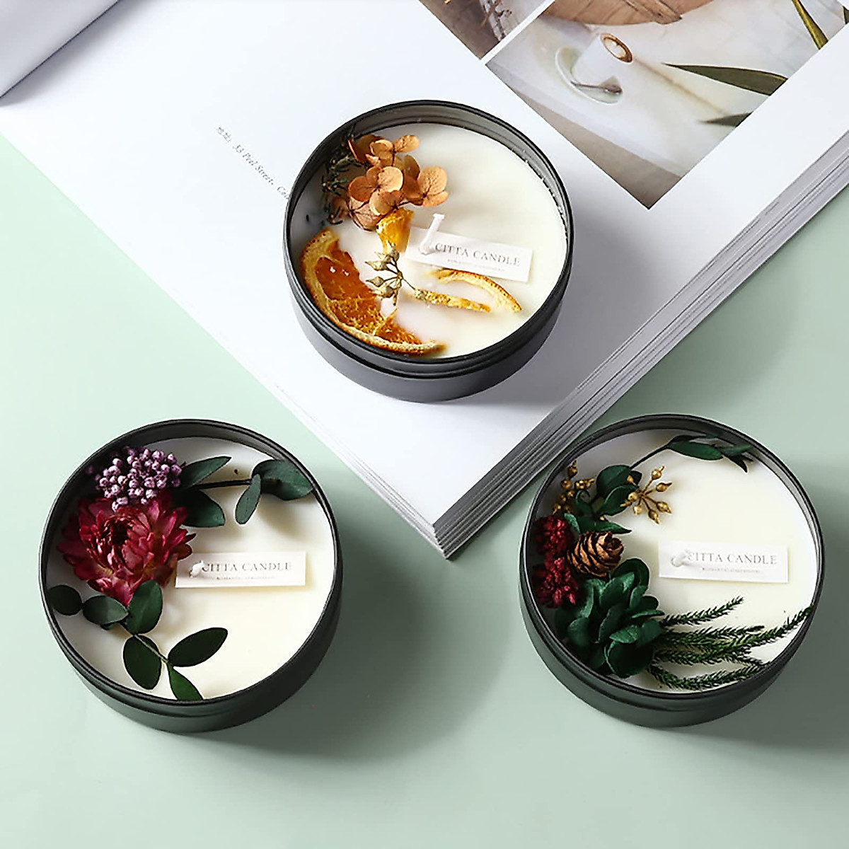 Frcctre 24 Pack Candle Tin, 8 Oz Black Metal Candle Jar with Lid, Bulk Candle Jar Candle Containers for DIY Candle Making, Arts, Crafts, Storage and Gifts