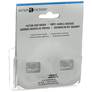 iDesign Plastic Kitchen Sink Suction Holder, Caddy for Soap, Sponges, Scrubbers in Bathroom, Shower Stall, Tub, Laundry Room, 3.75" x 2" x 2" - Clear