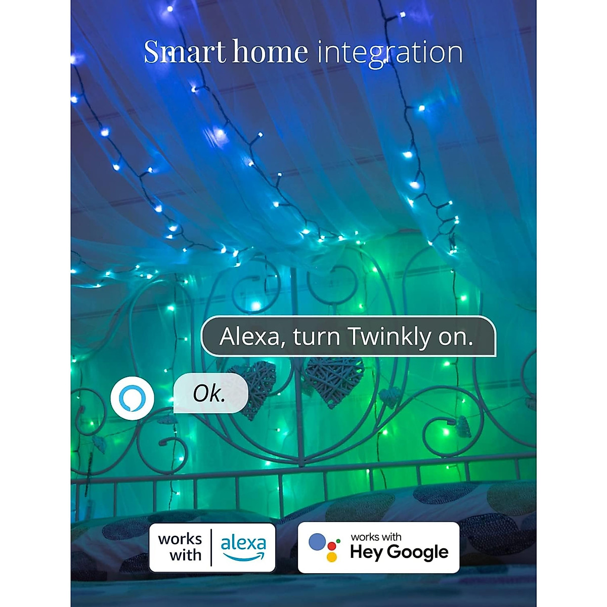 Twinkly App-Controlled 105ft Smart String LED Lights with 400 RGB+W LEDs- WiFi & Bluetooth Connectivity, Sync with Music, Indoor/Outdoor Use (IP44), Compatible with Google Assistant & Amazon Alexa