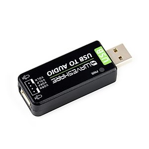 Waveshare USB Sound Card for Raspberry Pi/Jetson Nano USB Audio Module External Audio Converter Recording and Playback Support Stereo Codec Onboard Microphone and Speaker Header No Driver Required