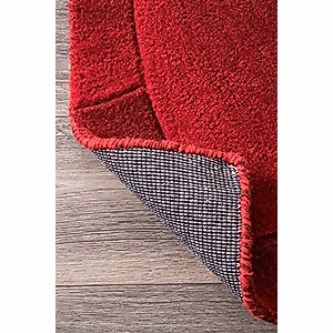 nuLOOM Gol Hand Tufted Wool Floral Area Rug, 5' x 8', Red