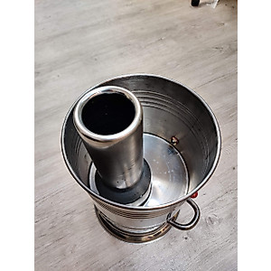 Samovar Tea Kettle, Turkish Semaver Charcoal and Wood Water Heater Boiler, for Camping, Picnic, Hunting, Hiking, Yachting