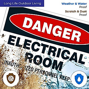Electrical Room Sign, 10x7 Inches, Rust Free .040 Aluminum, Fade Resistant, Made in USA by Sigo Signs
