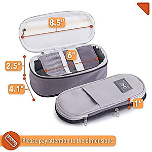 Mr. Pen- Pencil Case, Pencil Pouch, Grey, Pen Bag, Large Pencil Bag, School Supplies, Cute Pencil Bag for Kids, Fabric