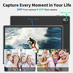 SGIN 10 Inch Android 12 Tablet, 4GB RAM 64GB ROM Computer Tablets with Octa-Core 2.0Ghz Processor, 800 * 1280 IPS HD Display, 2MP + 5MP Dual Camera, 5000mAh, GPS, WiFi, Bluetooth 5.0