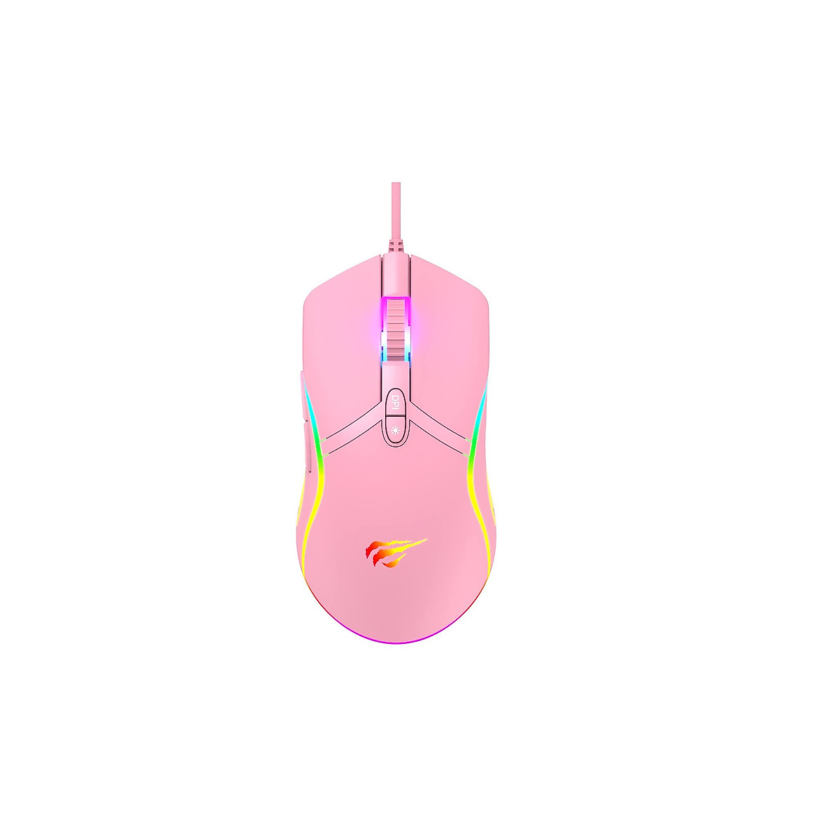 havit MS1026 Gaming Mouse RGB 1000-6400 DPI (Pink)
