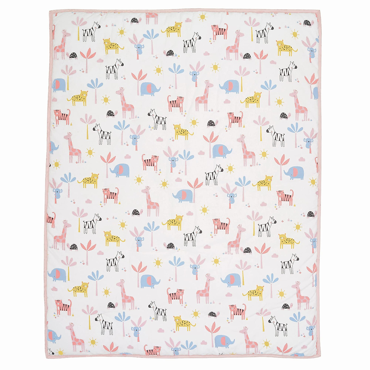 Lambs & Ivy Snuggle Jungle Pastel Safari Cotton Jersey 3-Piece Crib Bedding Set