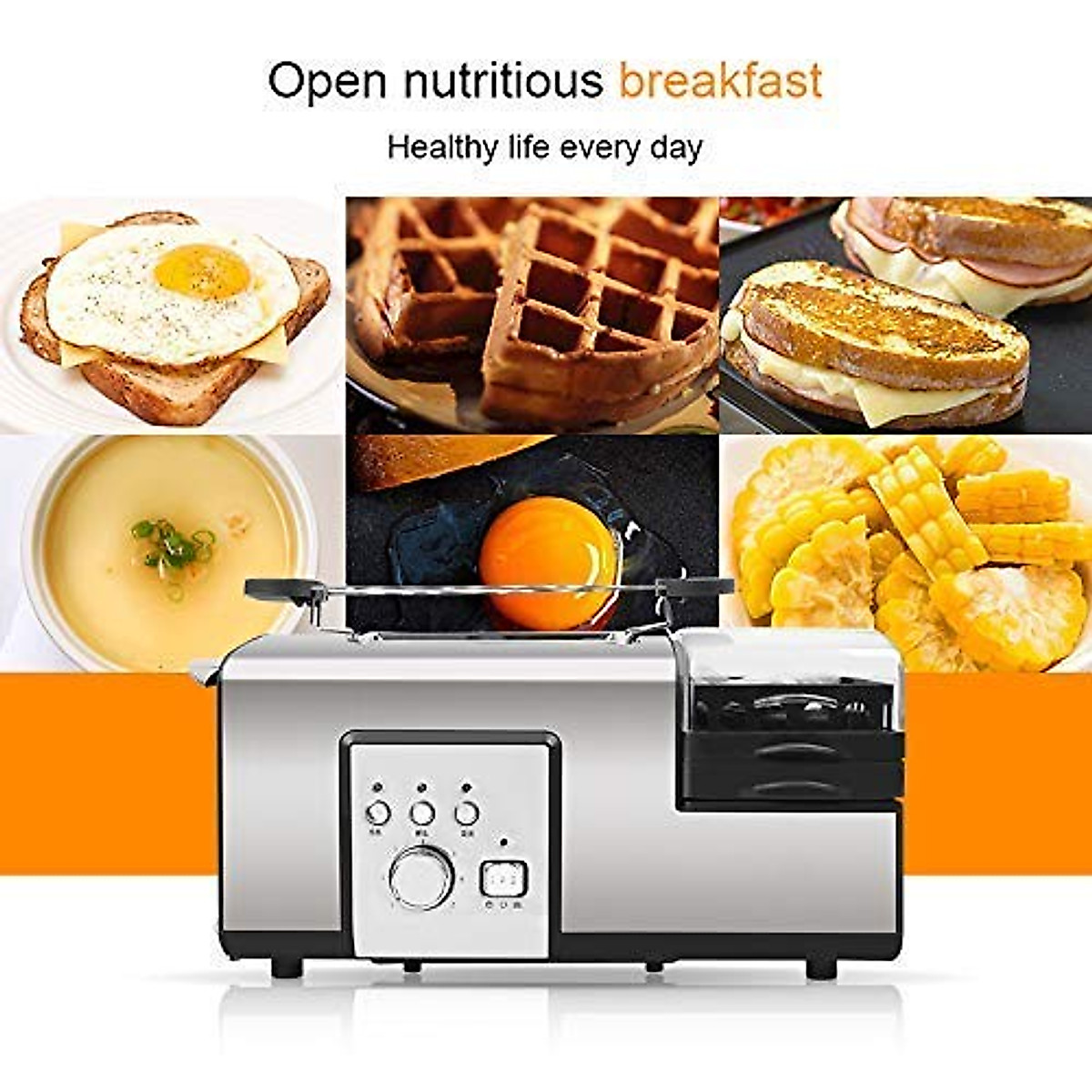 Hot Dog Roller Machine, Stainless Steel Sausage Grill Hot Dog Machine, with Heating Aluminum Rod and Anti-Scald Handle, Bun Warmer Machine, for Food Street, Snack Bar, Restaurant