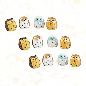 Toyvian 12pcs Mini Owl Figurines Miniature Garden Figurines Owl Garden Decoy Animal Dollhouse Ornament for Micro Landscape Bonsai Decor
