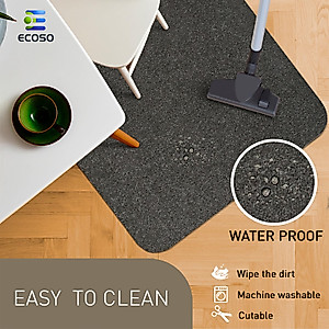 ECOSO Office Chair Mat for Hardwood/Tile Floor,Compressed Fabric Surface, 36"x 48",0.16" Thick, Hard Floor Protector,Anti Slip, Self Adhesive and ECO Friendly, Floor Mat for Office/Home. (Brown)