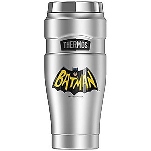 THERMOS Batman Classic Tv Series Logo, STAINLESS KING Stainless Steel Travel Tumbler, Vacuum insulated & Double Wall, 16oz