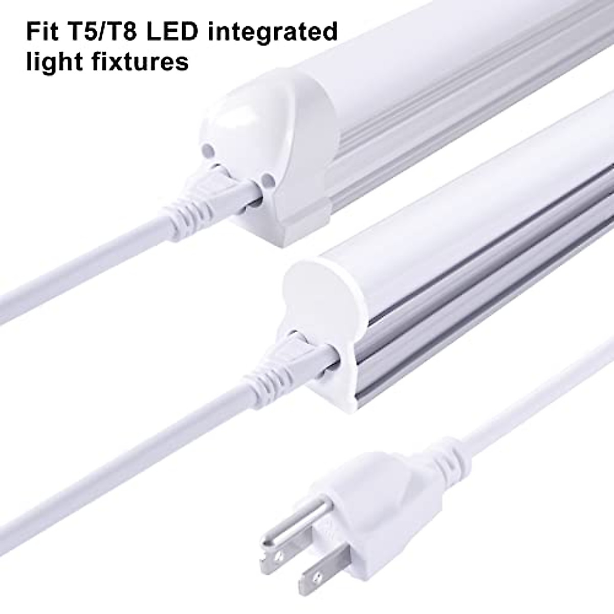 TRLIFE T5 T8 Power Cord, 6FT Long T5 T8 LED Light Cord with On/Off Switch, T5 T8 LED Wire Connector Power Cord with US Plug for LED T5 T8 Integrated Tube Light Fixtures (4 Pack)
