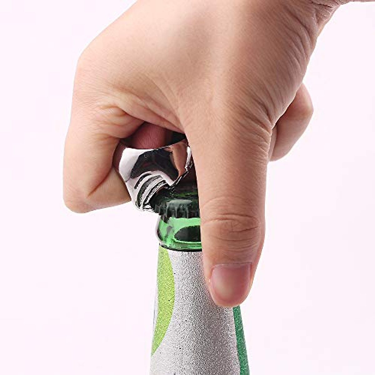 COLORFUL BLING Creative Skull Head Bottle Opener Ring Gothic Punk Skeleton Head Beer Bottle Opener for Men Women Party-12