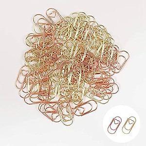 Jteyult 150 Pieces Gold Cute Paper Clips Mini Clips Heart Shaped Paperclips Bookmark Clips for Office Supplier School