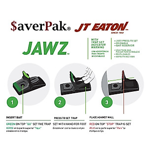 $averPak 2 Pack - Includes 2 JT Eaton Jawz Rat and Chipmunk Traps for use with Solid or Liquid Baits