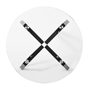 wOod-it Round Coffee Table 31.5" Tempered Glass Top Black Metal Center Tables Small Circle Modern for Living Room