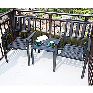 SAILARY Stackable Patio Dining Chairs, Outdoor Metal Chairs with Armrest Support 325lbs, Set of 4…