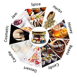 Encheng 5 oz Wide Mouth Mason Jars,Clear Glass Jars with Lids(Golden),Small Spice Jars for Herb,Jelly,Jams,Wedding Favors,Shower Favors,Baby Foods,Mini Canning Jars for Kitchen Storage 40 Pack … …