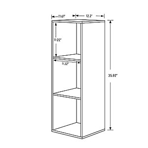 PACHIRA E-Commerce US Wooden Cube Storage Organizer, Unit Shelf, Closet Cabinet, Bookshelf File in Living Room, Bedroom, Study 3 Cube, Dark Brown