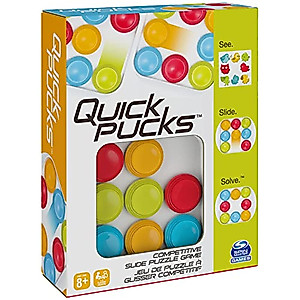 Spin Master Games Quick Pucks, Pattern Matching On-The-Go Puzzle Game, for Adults and Kids Ages 8 and up