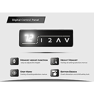 Furniwell Electric Height Adjustable Standing Desk Large Sit Stand up Desk Home Office Computer Desk 55 x 24 Inches Lift Table with T-Shaped Metal Bracket, White