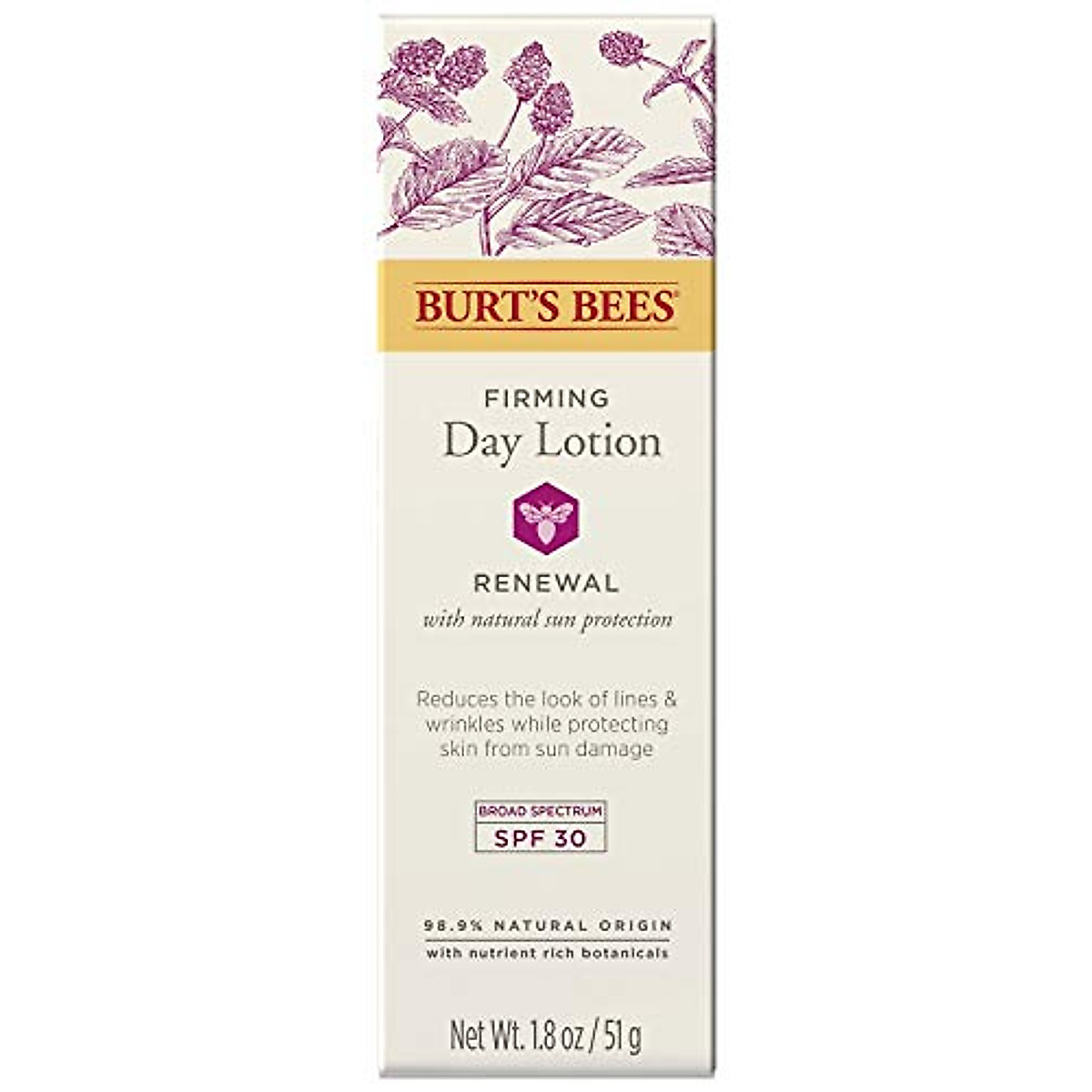 Burt's Bees Sunscreen Moisturizer for Face, SPF 30 Retinol Alternative Facial Lotion for Anti-Aging Skincare & Daytime Protection,1.8 Ounce (Packaging May Vary)