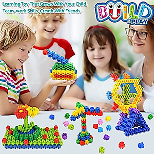Kids Toys Interlocking Learning Set, STEM Construction Set - Ages 3+ STEM Toys 300 Pcs - 9 Colors