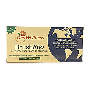 OraWellness Original Healthy Mouth Blend Organic Toothpaste & Mouthwash Alternative, 3 Pack + BrushEco Bamboo Toothbrush with Three Rows, 3 Pack, Reduce Gum Disease, Promote Healthy Teeth and Gums