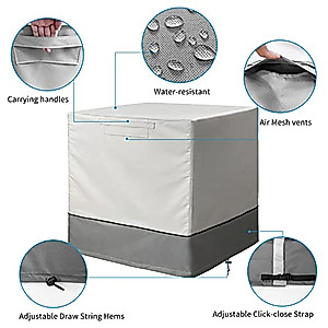 Liamoy Air Conditioner Cover for Outside Units - AC Cover Waterproof and Durable, Square Fits 38 x 38 x 40 Inches