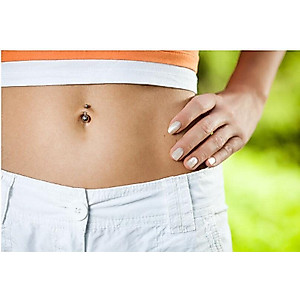 D.Bella 14G Stainless Steel Belly Button Rings 10mm 3/8" Barbell Belly Navel Rings Piercing for Women