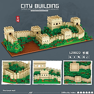 NBK The Great Wall of China Building Blocks, Chinese Ancient Architecture 4114 Pcs Micro Blocks Building Sets Toys Collection Gift for Kids Adults