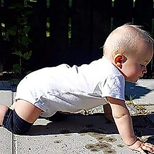 GUAGLL 5 Pairs Baby Knee Pads for Crawling Toddler Leg Warmers Non-slip Elastic Cotton Socks for Crawling 6-24 Months