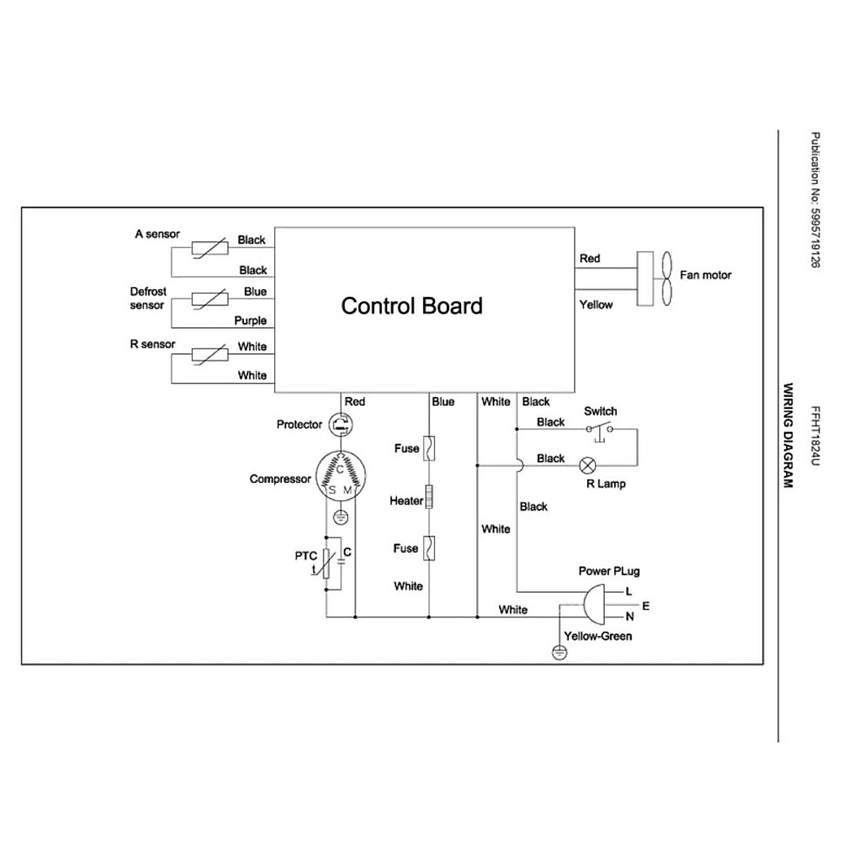 5304523541 Temperature Control Board for Frigidaire Refrigerator FFHT1824UW, FFHT1824US, Compatable with 5304498695
