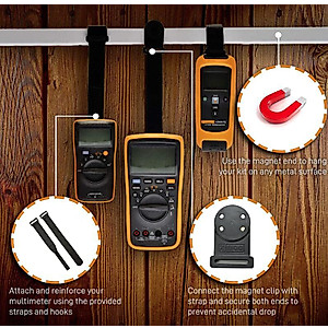 ZIBOO ZB-TPAK Multimeter Meter Hanging Kit for Fluke Meters，2 Straps, 2 Clips and Magnetic Hanger