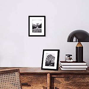 Americanflat 8x10 Picture Frame in Black - 2 Pack - Use as 5x7 Picture Frame with Mat or 8x10 Frame Without Mat - Includes Sawtooth Hanging Hardware for Horizontal or Vertical Display