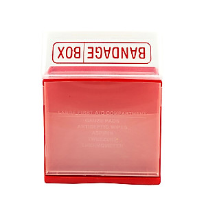 Bandage Box Container, Red with White Center