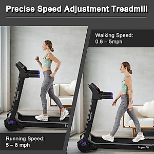 Goplus 3HP Electric Folding Treadmill, Self-Standing Superfit Treadmill with APP Control, Blue Tooth Speaker, HD Touch Screen, Installation-Free, Walking Jogging Running Machine for Home Office