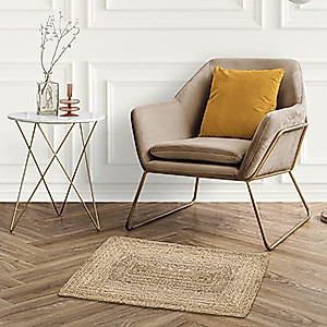 INDIAN ARTISTIC Jute Cotton Rag Rug 2X3 ft | Hand Woven Rug & Reversible Rug | Living Room Rugs | Kitchen Rugs | Jute Burlap Cotton Rag Rug 24x36 inch | Rustic Rug | Natural Look Rug | Runner Rugs