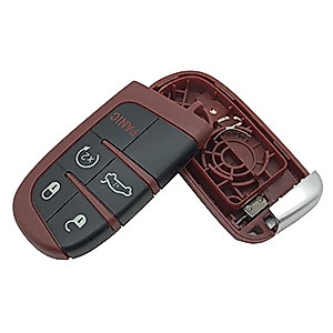 vurbemes Keyless Entry Replacement Key Fob Cover Case fit for Dodge Charger Challenger Dart Durango Journey Jeep Grand Cherokee Chrysler 300 Smart Remote Key Fob (Red)