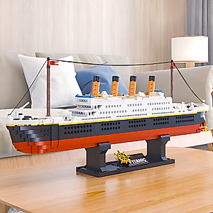 RSDHFLY Titanic Model Building Blocks Set,1288 Pieces Titanic Cruise Ship Model Building Set Toys,a DIY Bricks for Adults and Toys Gifts for Kids
