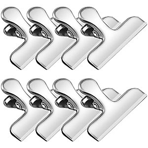 Chip Clips, 8 Pack Stainless Steel Chip Clips, Chip Clips Bag Clips Food Clips, Bag Clips for Food, Clips for Food Packages, Chip Bag Clips - Air Tight Seal, Heavy Duty Snack Clips Kitchen Clips