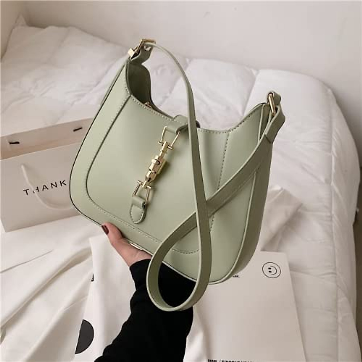 HDHTB Ladies Fashion Shoulder Bags for Women Handbag Crossbody Bag Underarm PU Leather Wallet Tote (green)