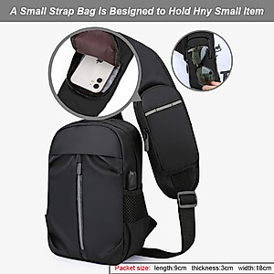 Donason Sling Backpack Crossbody Men Outdoor Travel Hiking Anti Theft Pocket Daypack, Small Chest Bag with USB Charging Port