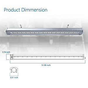 Sokply LED Explosion Proof Light UL844 Certified 60W 7800Lm (300W HPS Eqv.), 4FT Class I Division II Hazardous Locations Industry Luminaires with 120° Beam Angle Dimmable IP66 Waterproof, FLF4 Series