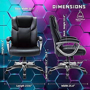 SNUGWAY Ergonomic Height Adjustable 360 Swivel Computer Desk PU Leather Gaming Chair
