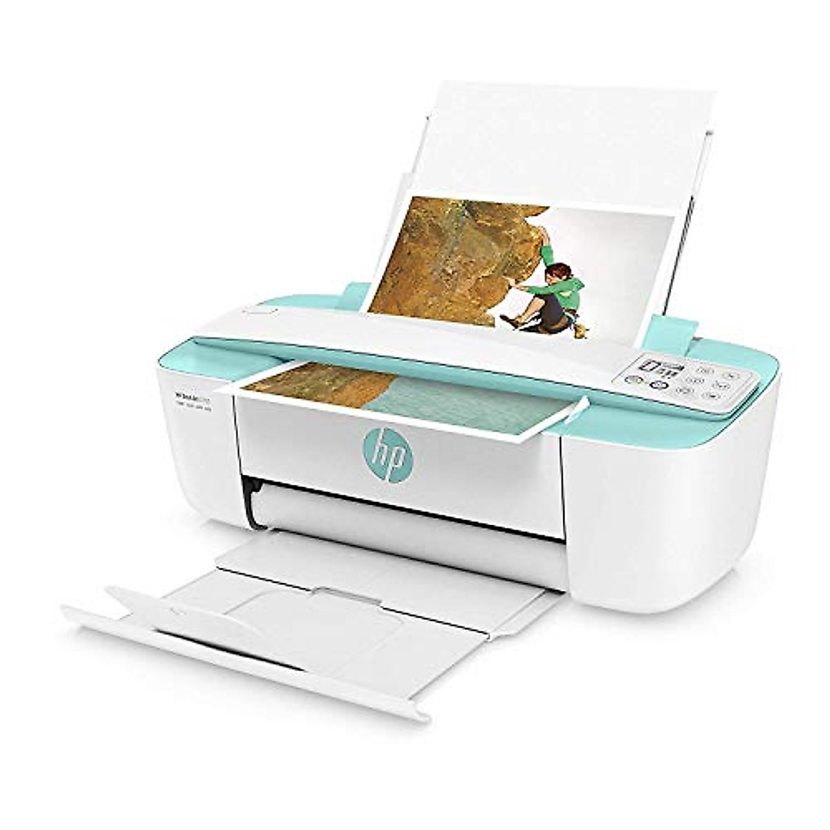 HP DeskJet 3755 Compact All-in-One Wireless Printer, HP Instant Ink, Works with Alexa - Seagrass Accent (J9V92A)