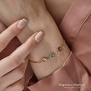 Custom Birthstone Bracelet For Women Friendship Bracelets for Girls Best Friend July August Birthday Gift For Mom Daughter Personalized Family Gift For Her Mother's Day Gift -BR-2HBS