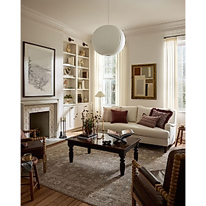 Loloi Chris Loves Julia Louisa Collection LOI-03 Taupe/Ivory 5'-3" x 5'-3", .38" Pile Height, Round Area Rug