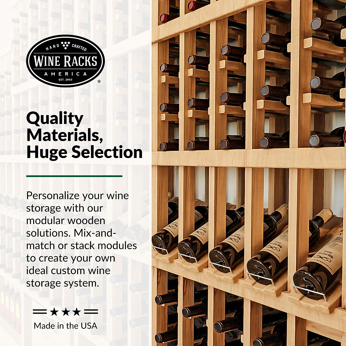 Wine Racks America Pine 96 Bottle Wine Cube. Black Stain