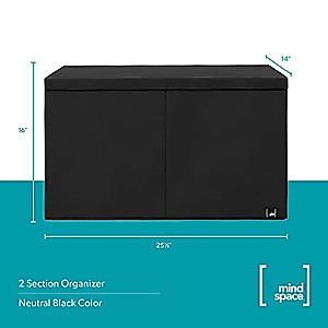 Mindspace Toy Chest with Lid, Toy Boxes for Kids, Childrens Toy Boxes and Storage - Tiny Toy Box for Girls | Foldable Toy Bin for Playroom, Living Room, Nursery, Bedroom, Closet, Laundry - Blanket and Pillow Bin | The Oxford Collection, Black
